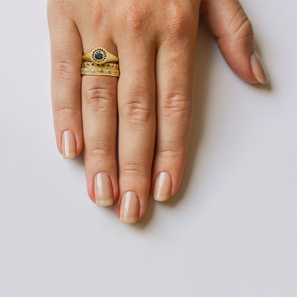 Black Sun ring - 18k solid gold & black diamond – YAEL LEVIN