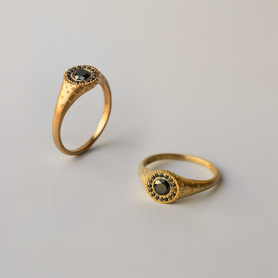 Black Sun ring - 18k solid gold & black diamond – YAEL LEVIN