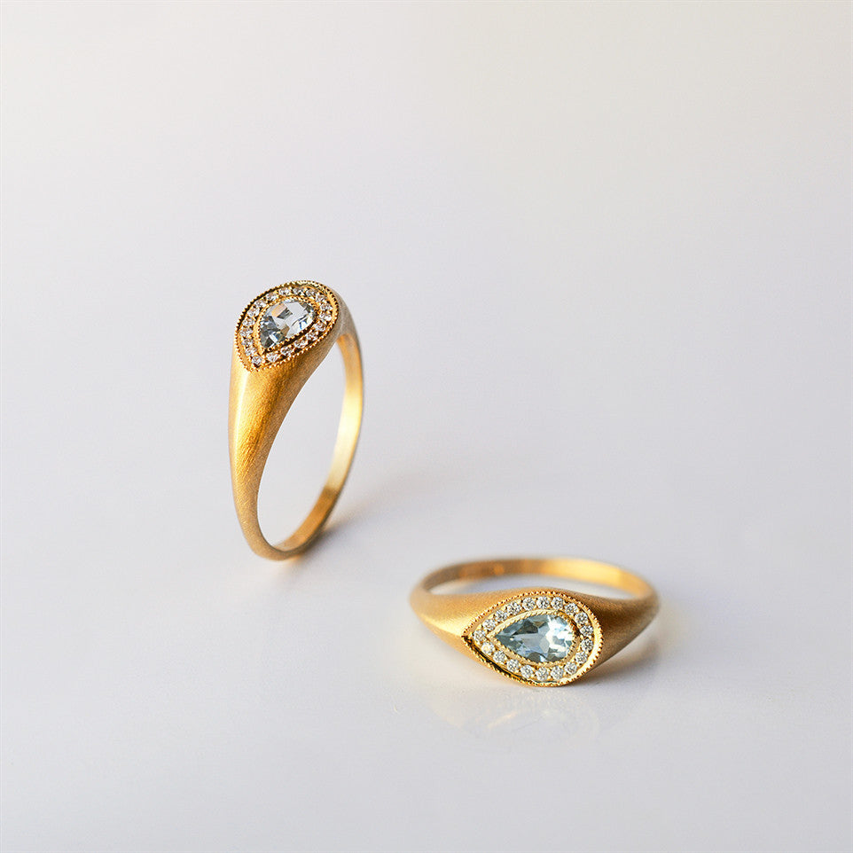 Diamond Aqua ring - 18k solid gold & Aquamarine – YAEL LEVIN